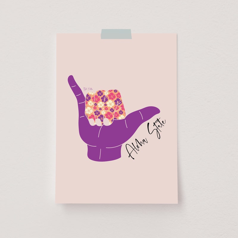 Shaka Sign Print - Etsy