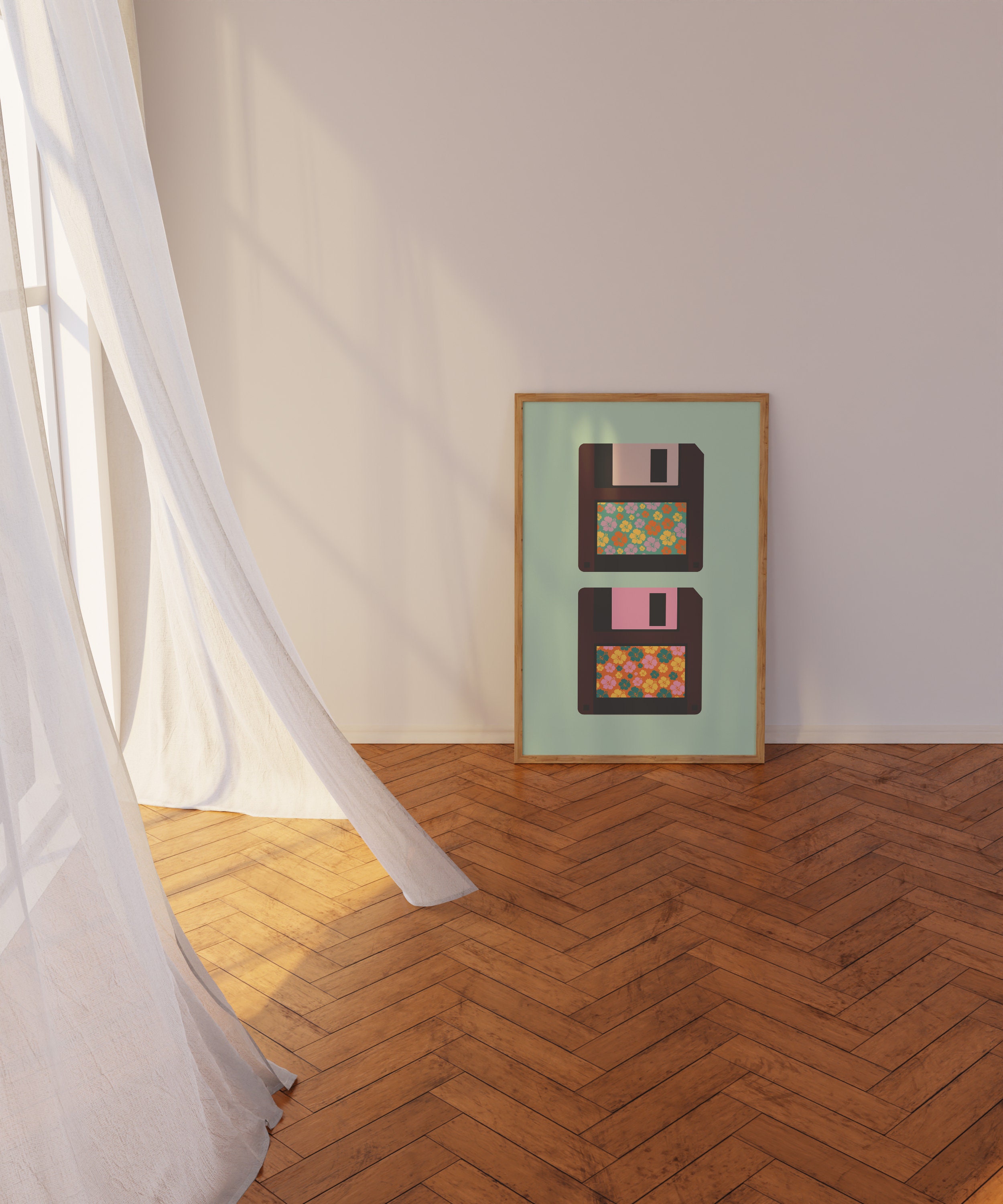 Floppy Disc Print, 90s Wall Art, Preppy Wall Art, Floppy Disc Gift, 90s ...