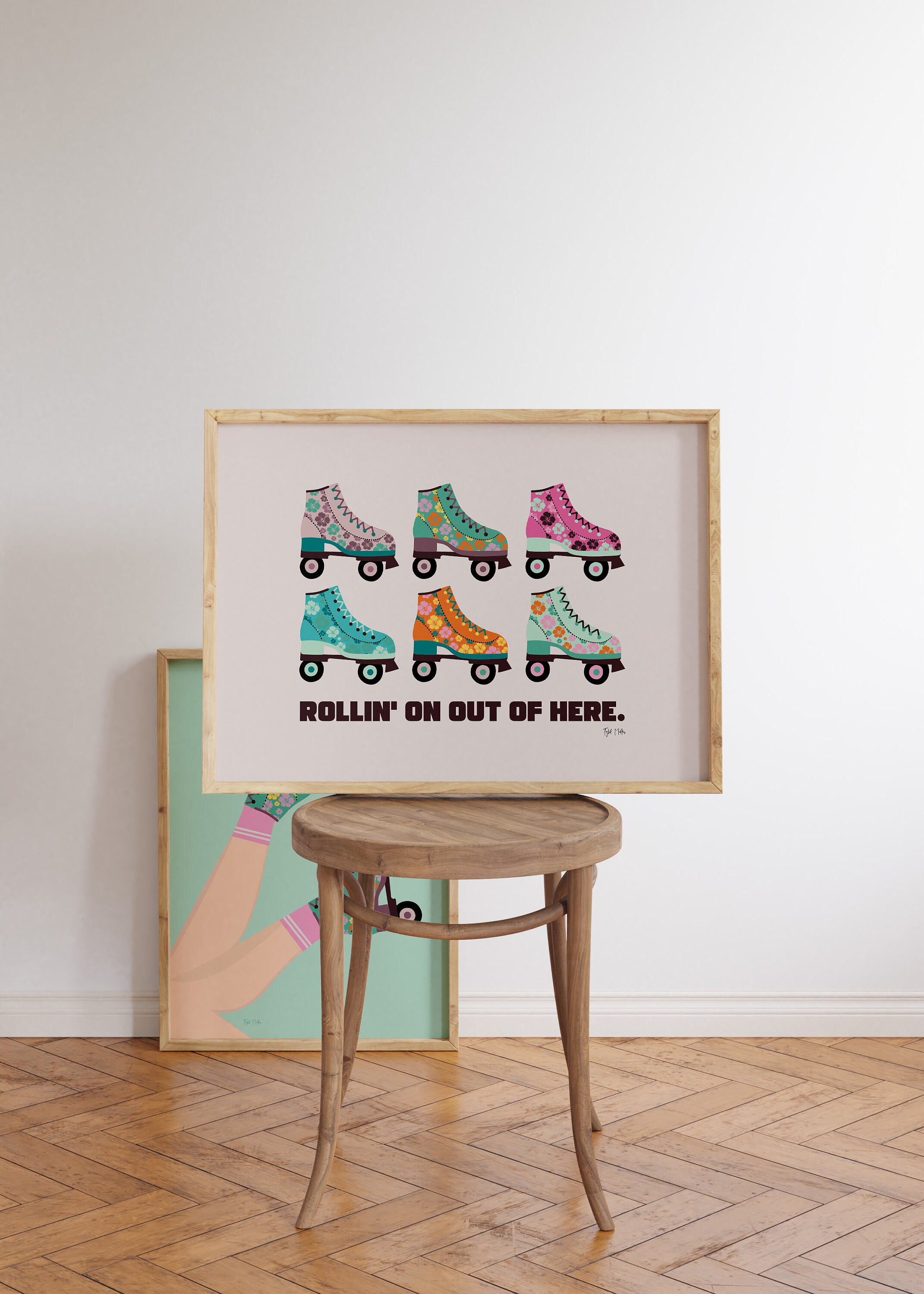 Roller Skates Wall Art, Skating Poster, Retro Inspired Print, Colorful ...