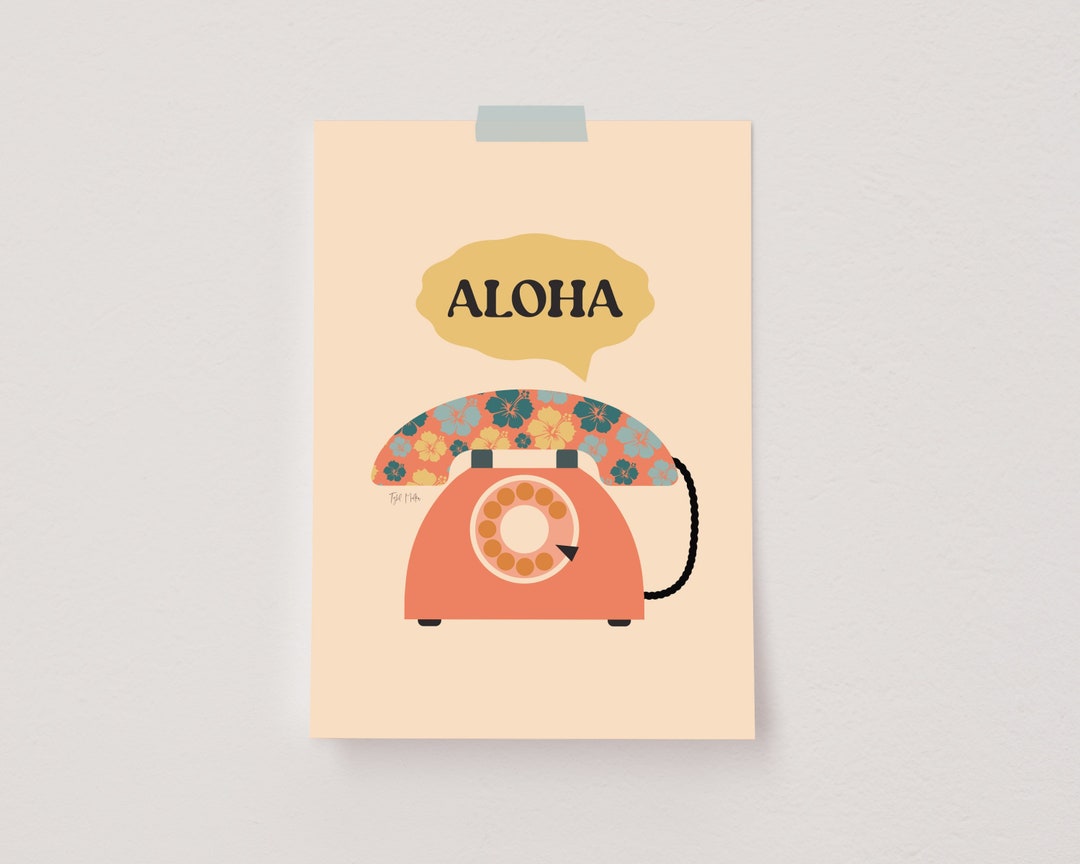 Retro Telephone Poster, 70s Retro Wall Art, Vintage 70s Poster, Groovy ...