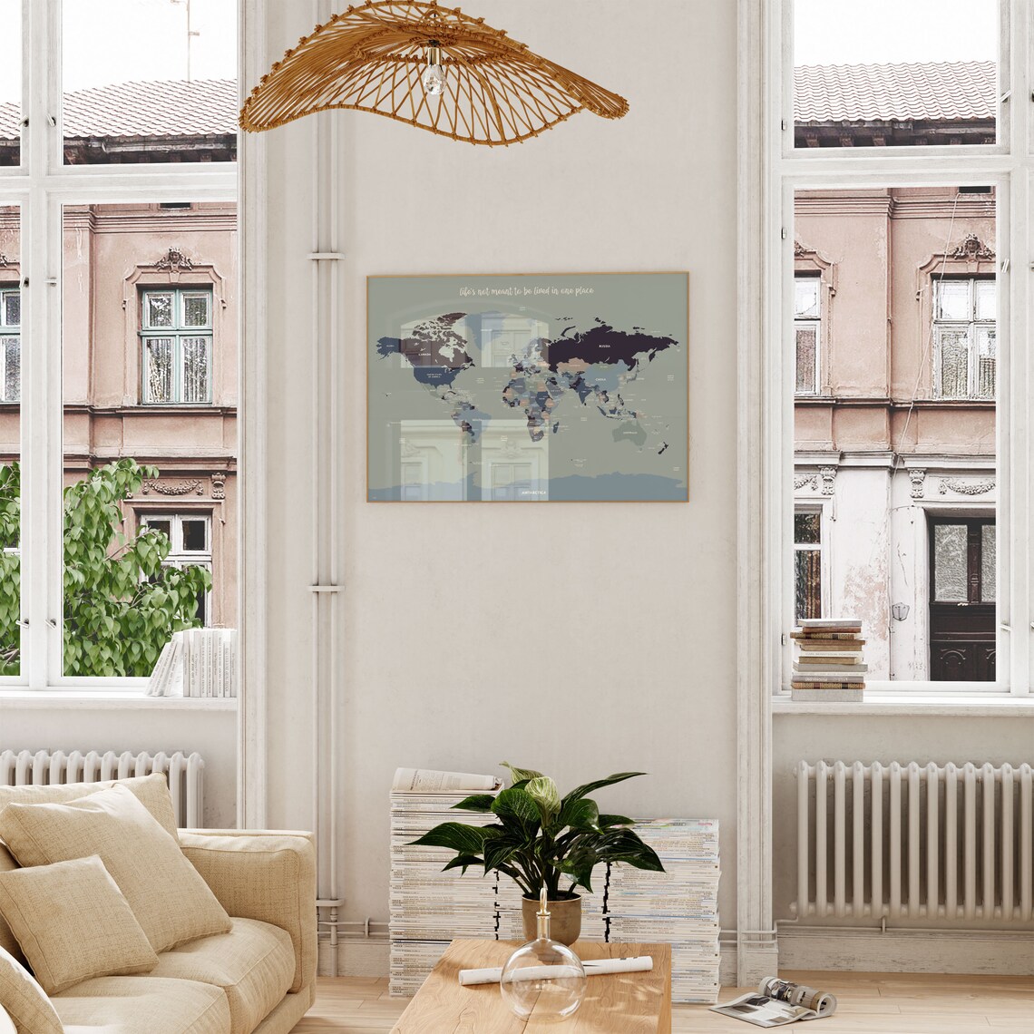 World Map Poster, Accurate World Map, Large World Map Print, Detailed ...