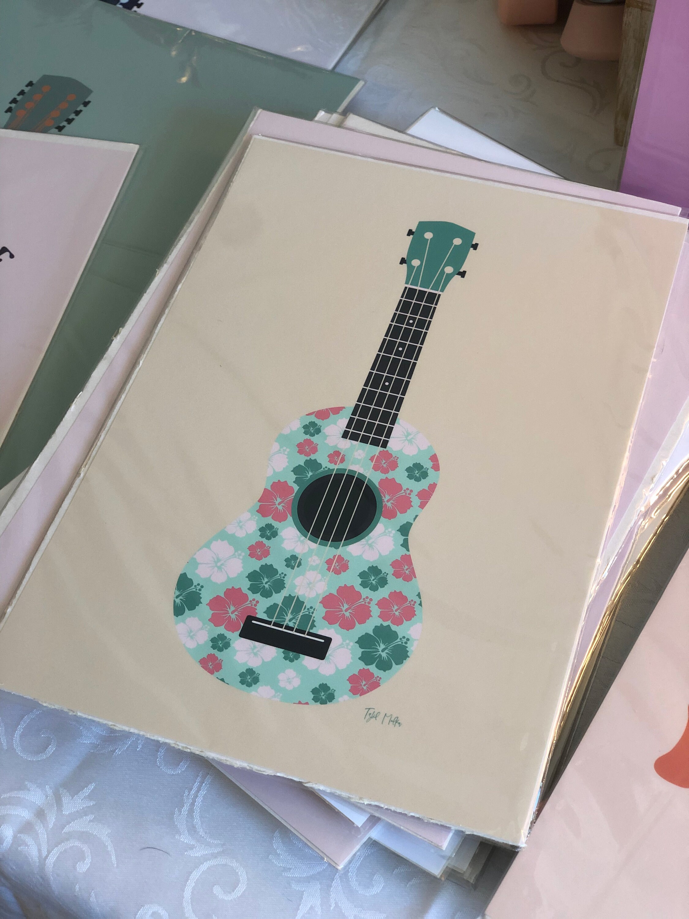 Ukulele Wall Art, Musician Poster, Floral Poster Print, Beach House ...