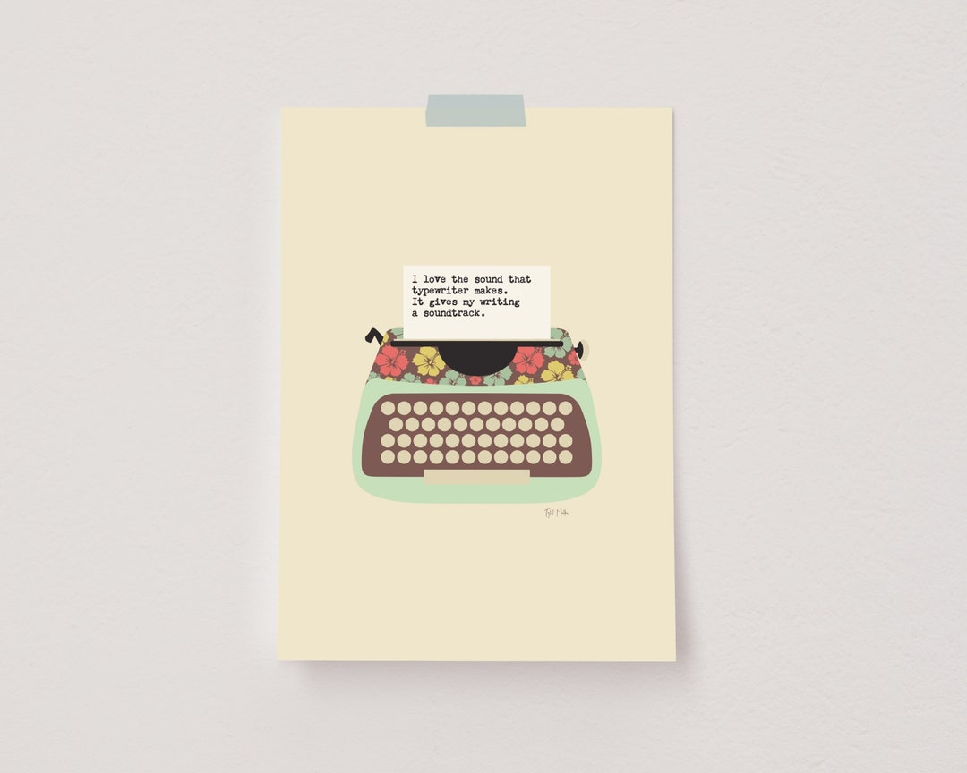 Typewriter Poster, Vintage 70s Poster, 70s Retro Wall Art, Retro Quote ...
