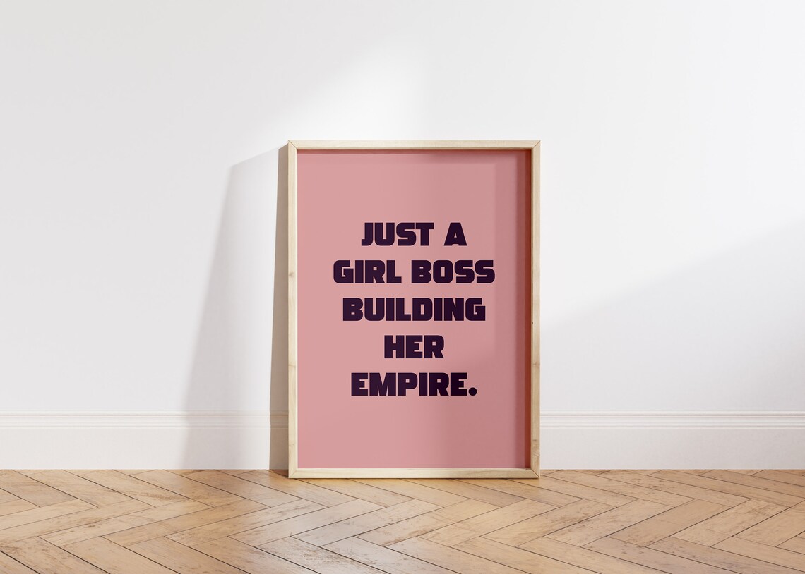 Boss Print, Affirmation Wall Art, Girl Boss Office Decor, Success Wall ...
