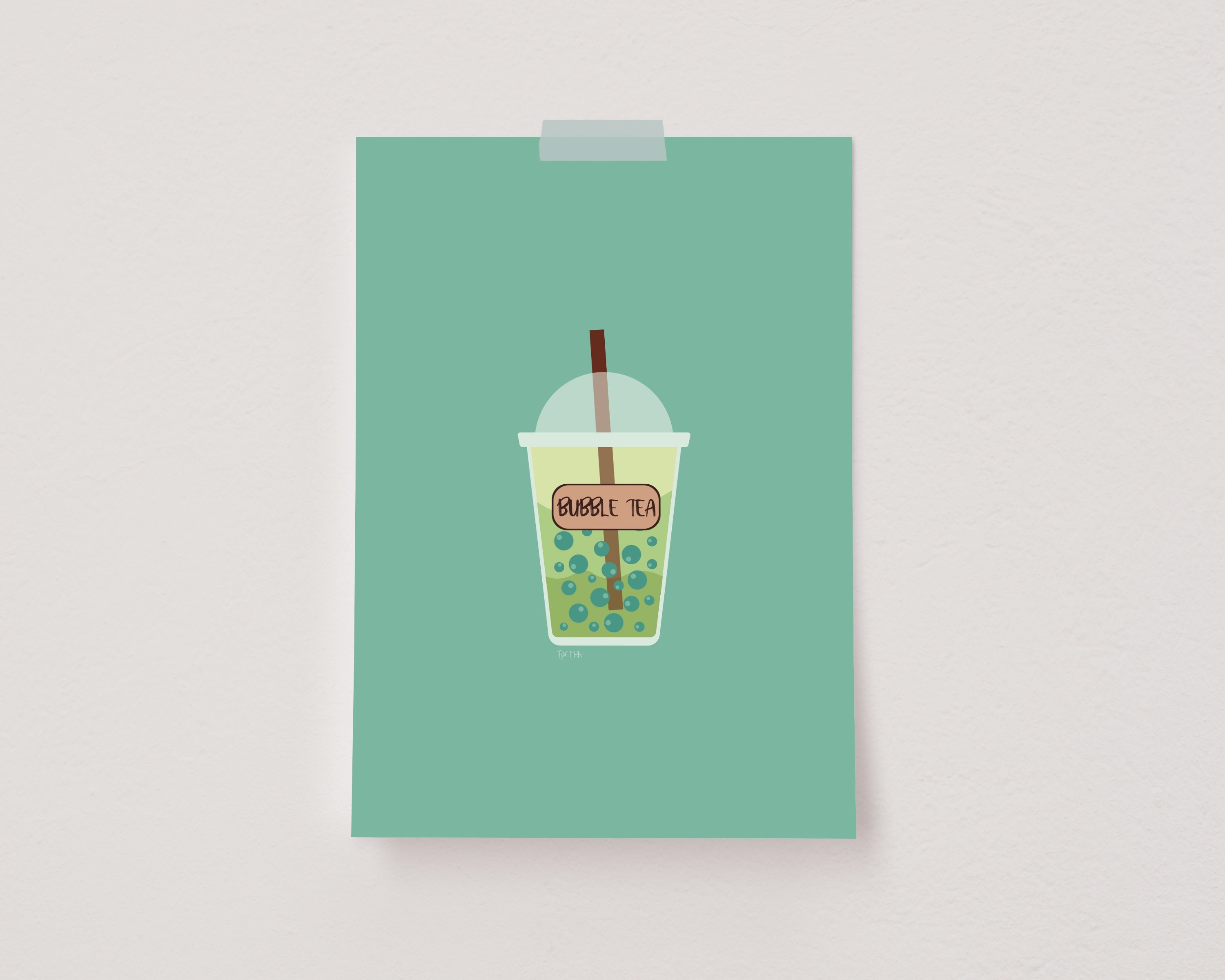 Bubble Tea Wall Art Tea Poster Boba Tea Print Illustrated Art Print