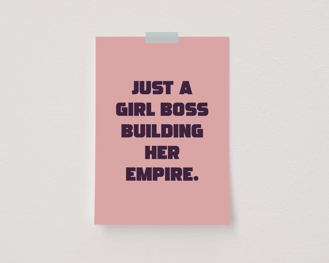 Boss Print, Affirmation Wall Art, Girl Boss Office Decor, Success Wall ...