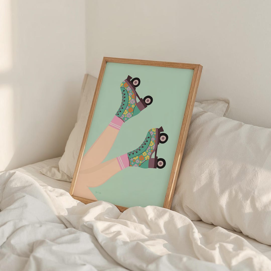 Roller Skates Poster, Retro Wall Art Print, Unframed Vintage 90s ...