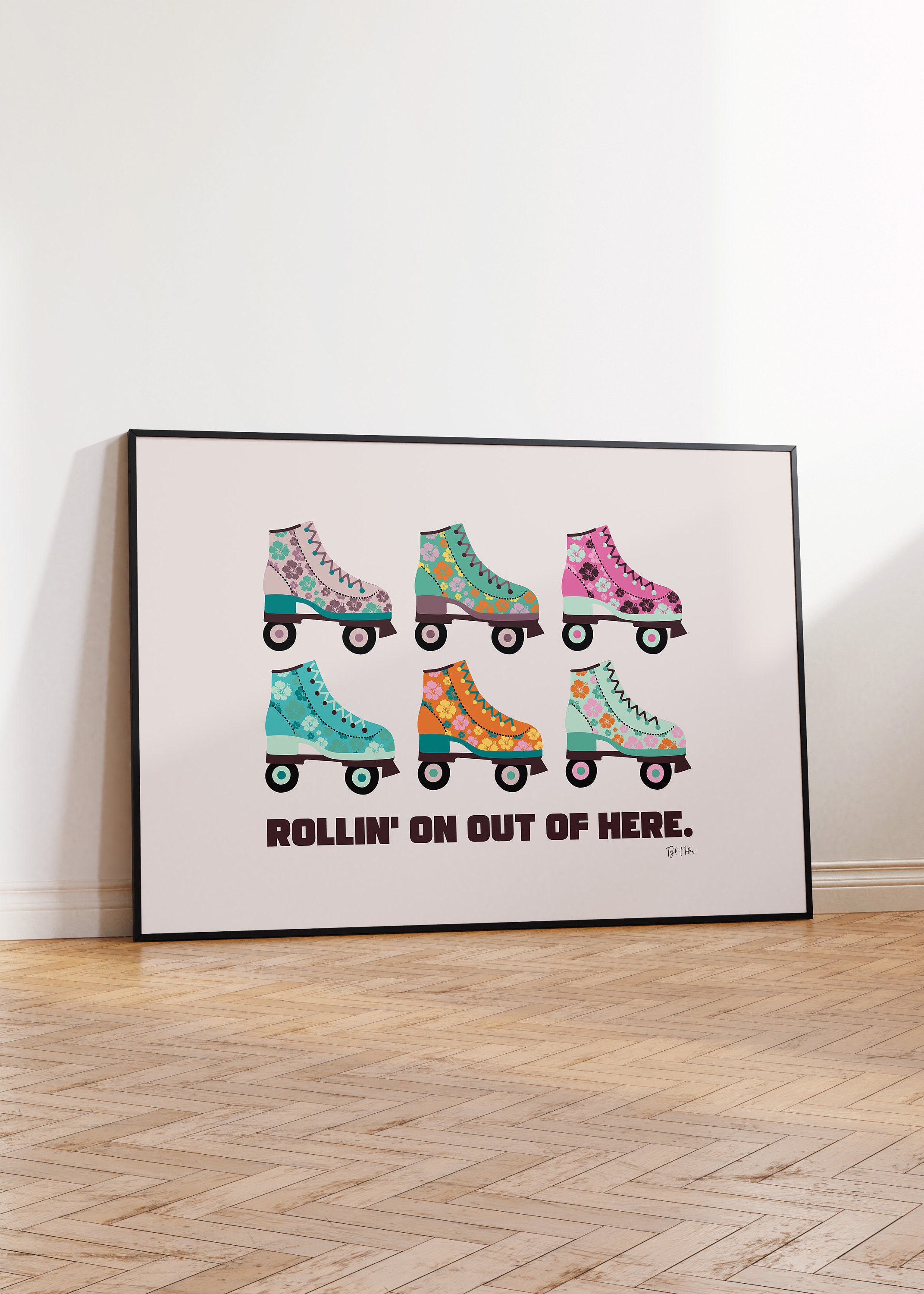 Roller Skates Wall Art, Skating Poster, Retro Inspired Print, Colorful ...