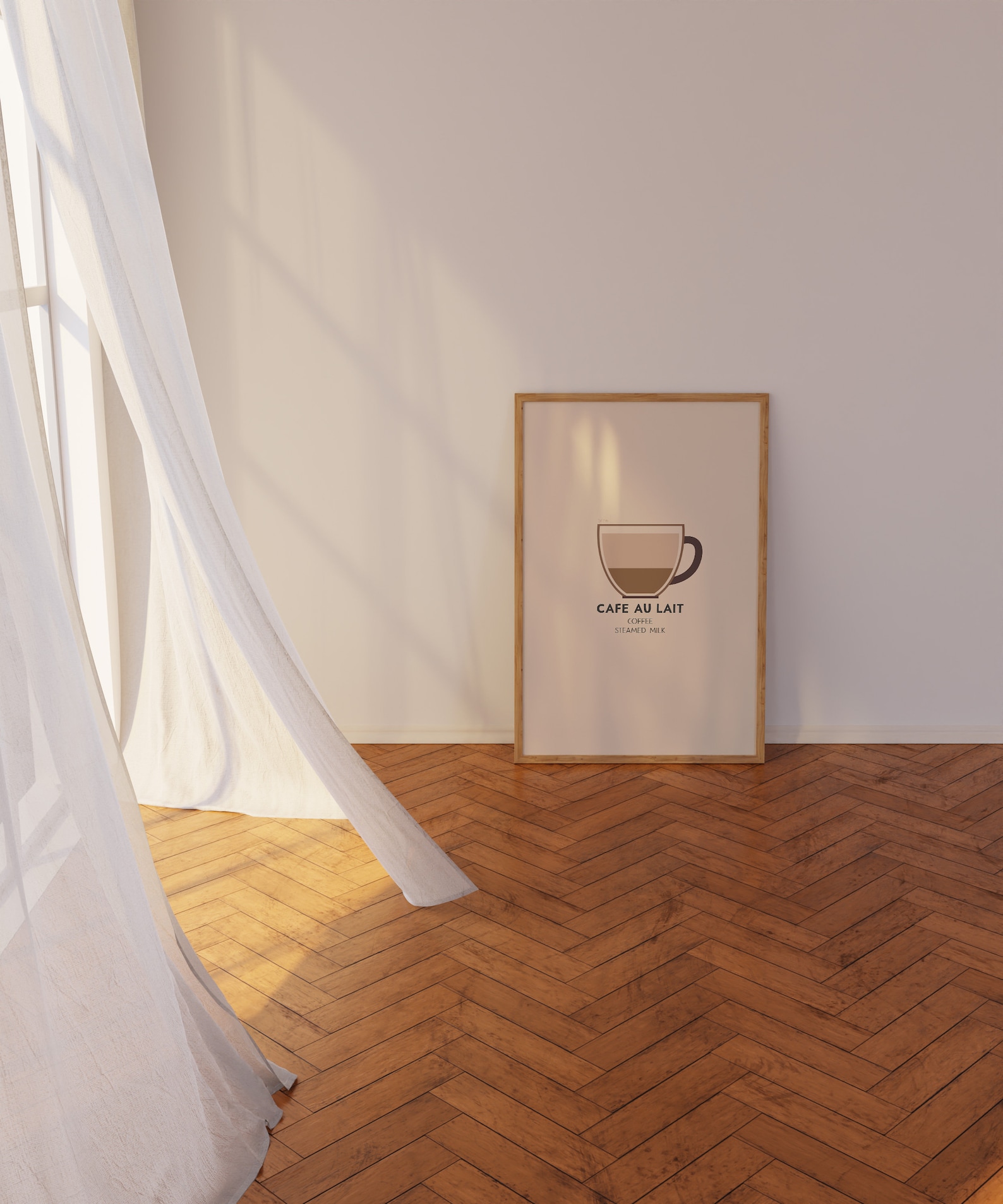 Cafe Au Lait Coffee Print, Coffee Poster, Cafe Wall Art, Minimalist Coffee Print, Illustrated ...