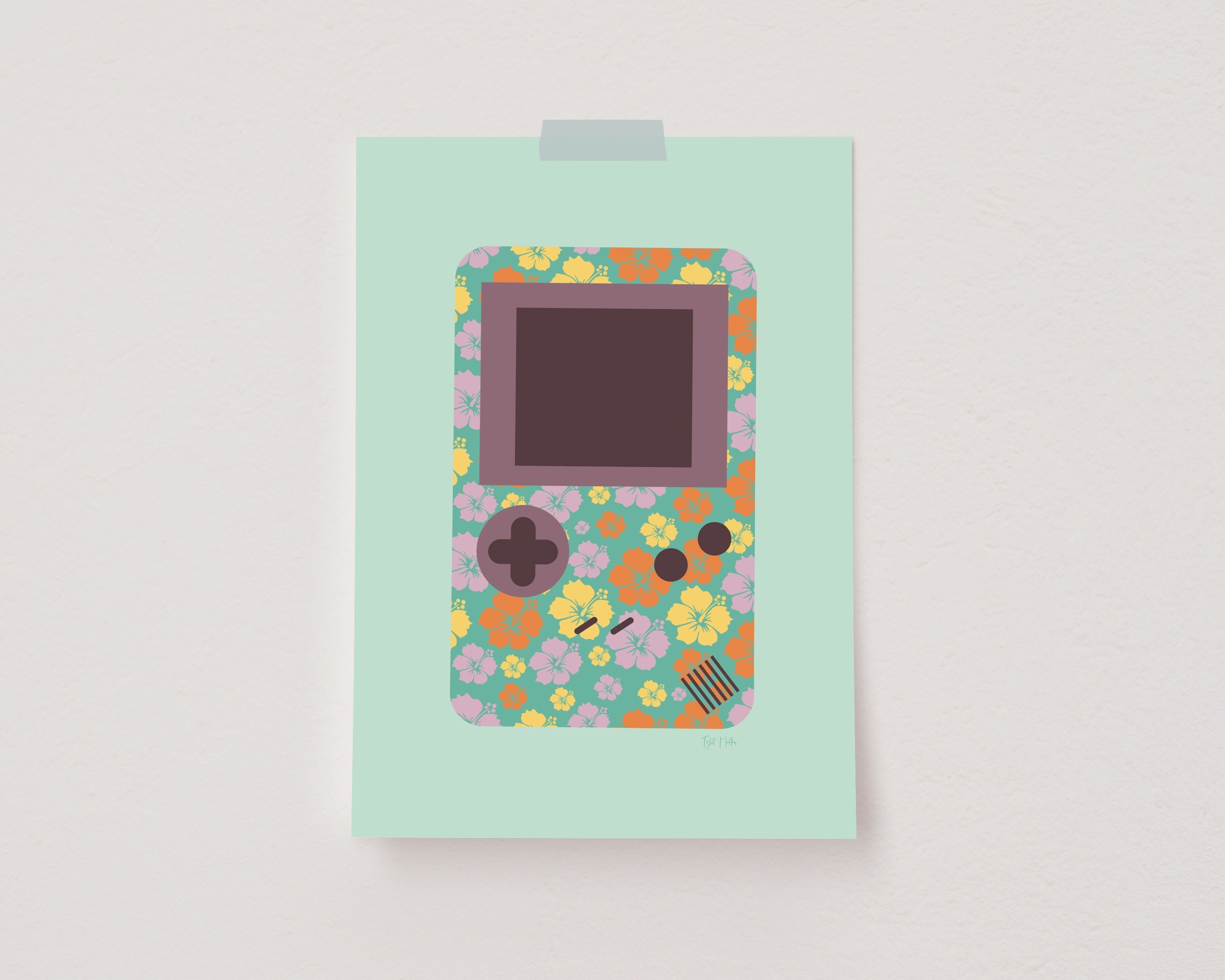 Game Boy Print, 90s Poster, Preppy Wall Art, Retro Inspired Print, 90s ...