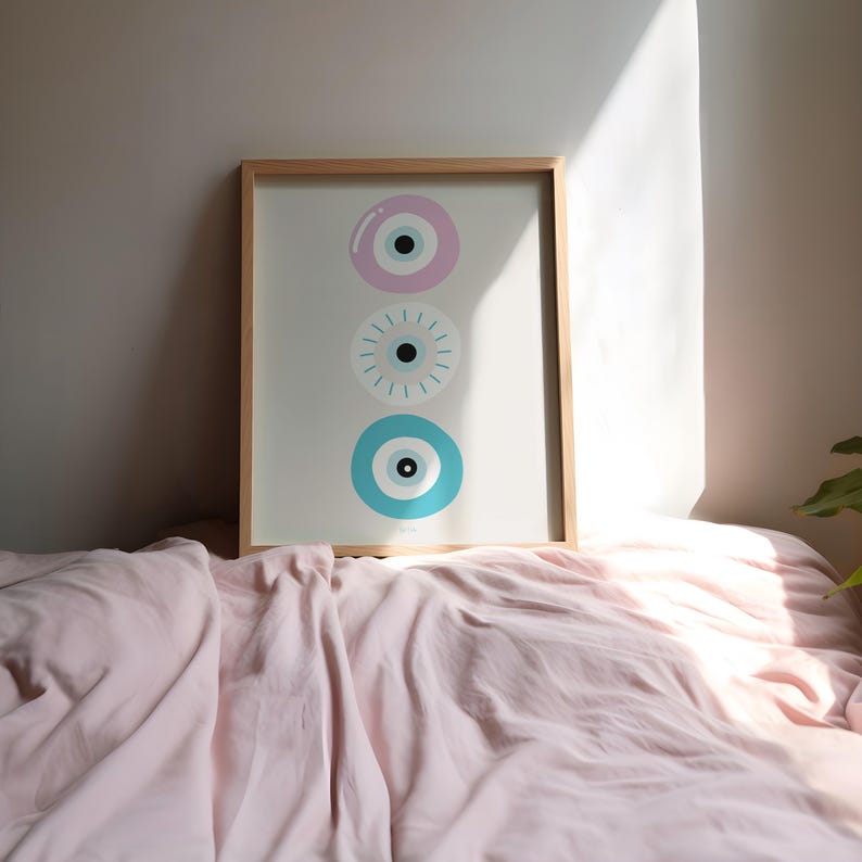 Evil Eye Poster, Preppy Evil Eye Wall Art, Evil Eye Protection Print ...