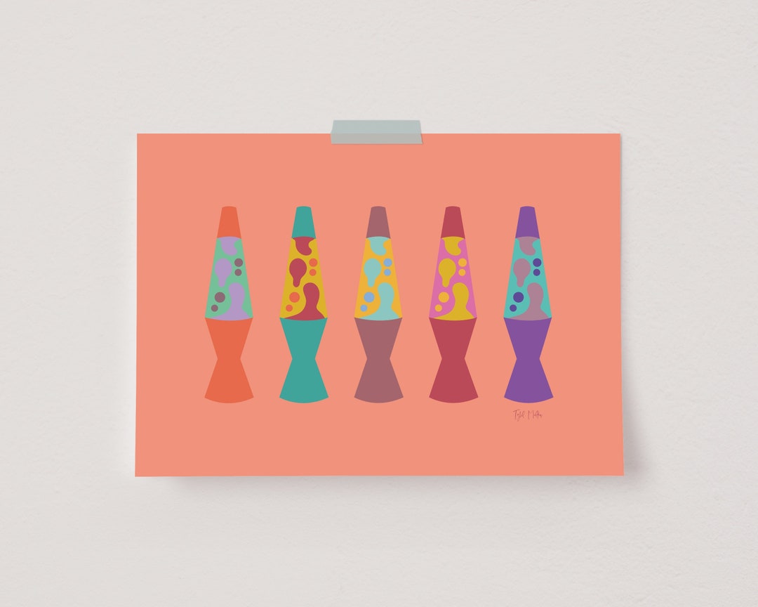 Lava Lamp Poster Colorful Retro Print 90s Wall Art Early - Etsy