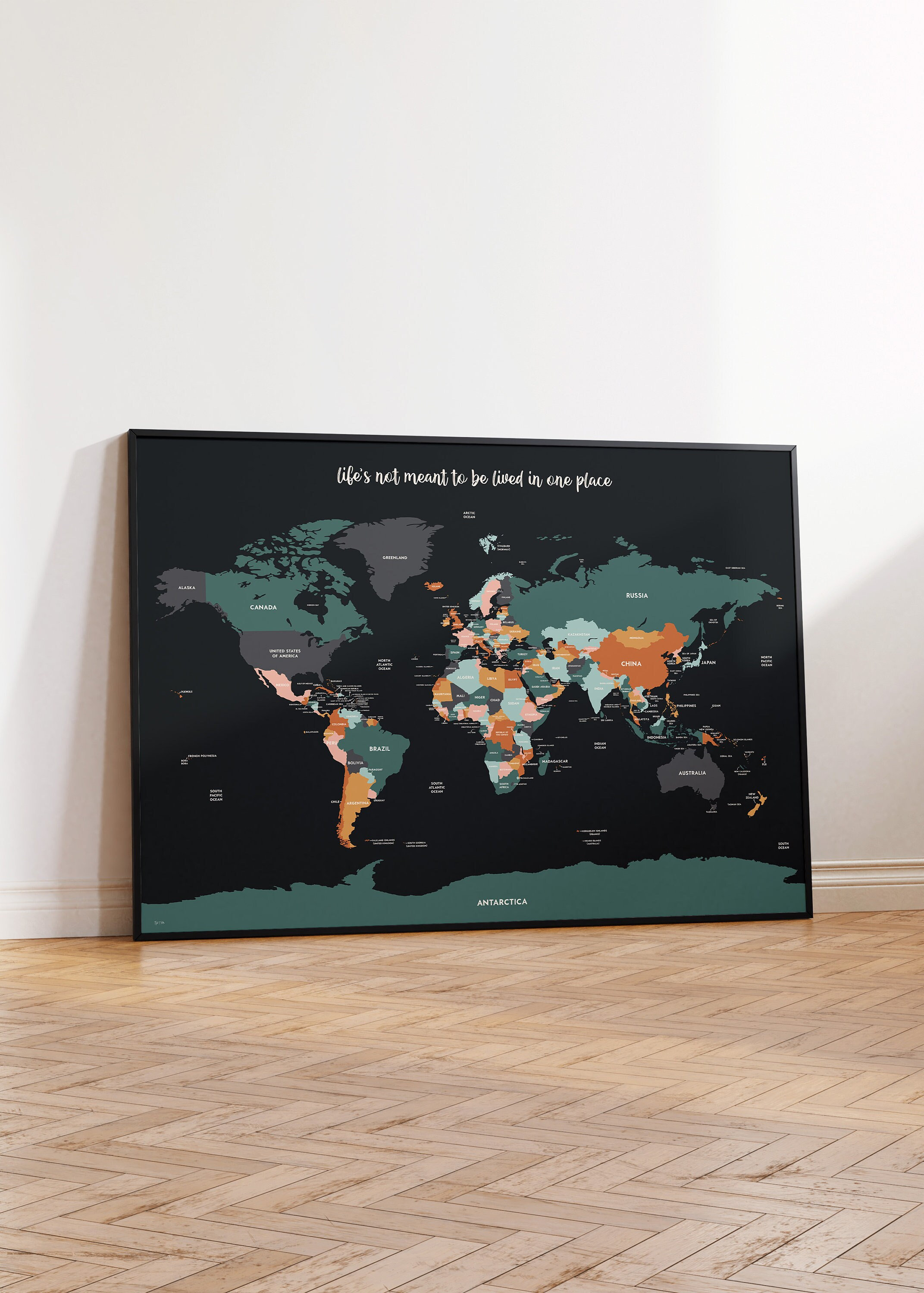 World Map Poster, Large World Map Print, Political Globe Map, Accurate ...
