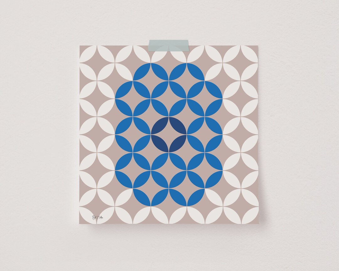 Greek Tile Poster, Tile Print, Mosaic Tile Wall Art, Mediterranean ...