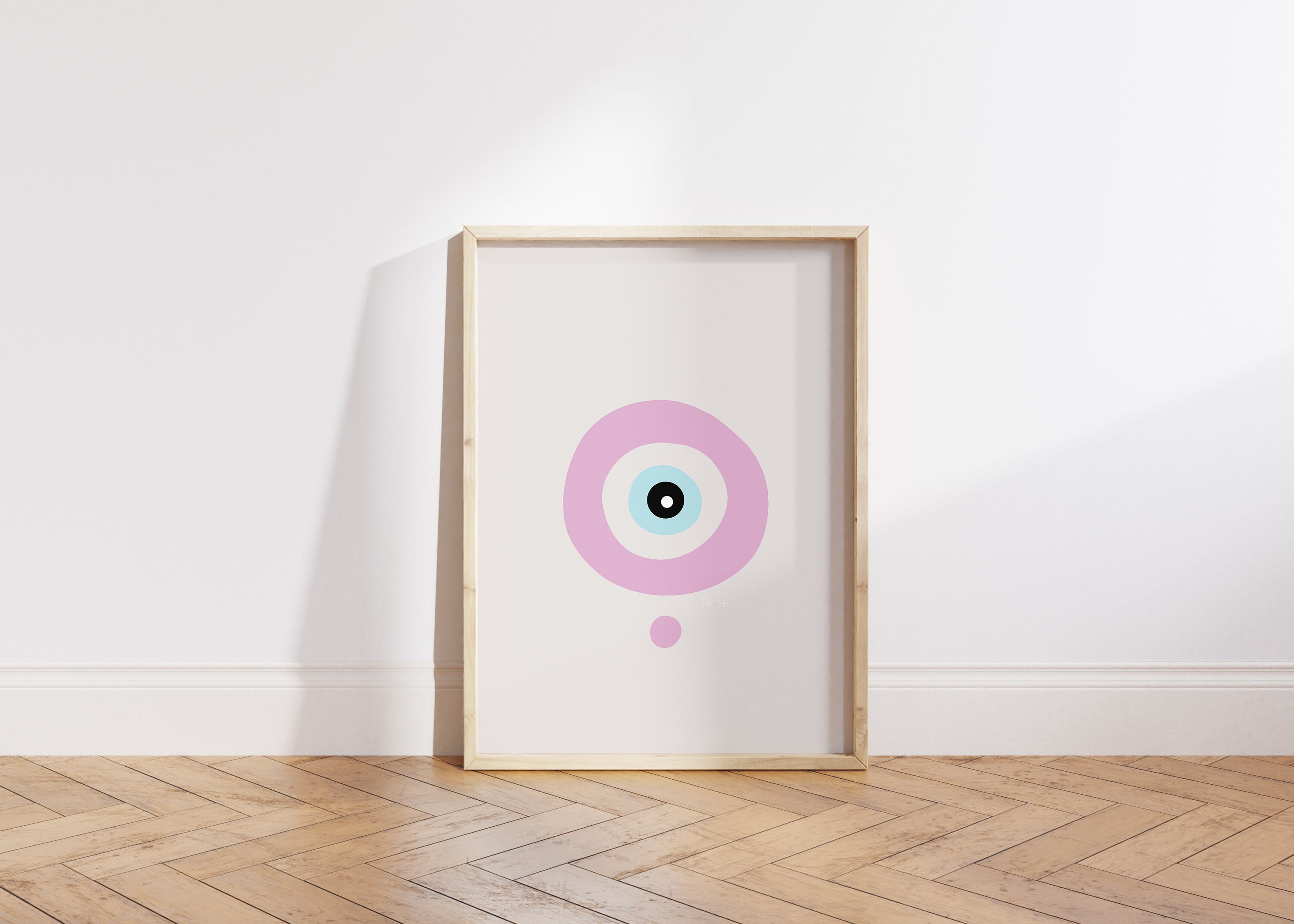 Pink Evil Eye Wall Art, Evil Eye Friendship Protection, Evil Eye ...
