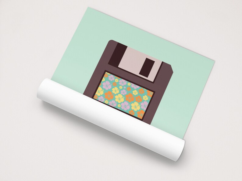 Floppy Disc Print, 90s Wall Art, Preppy Wall Art, Floppy Disc Gift, 90s ...