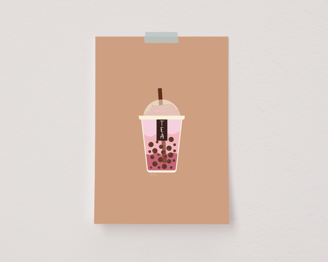 Boba Tea Wall Art, Bubble Tea Print, Tea Poster, Illustrated Art Print ...