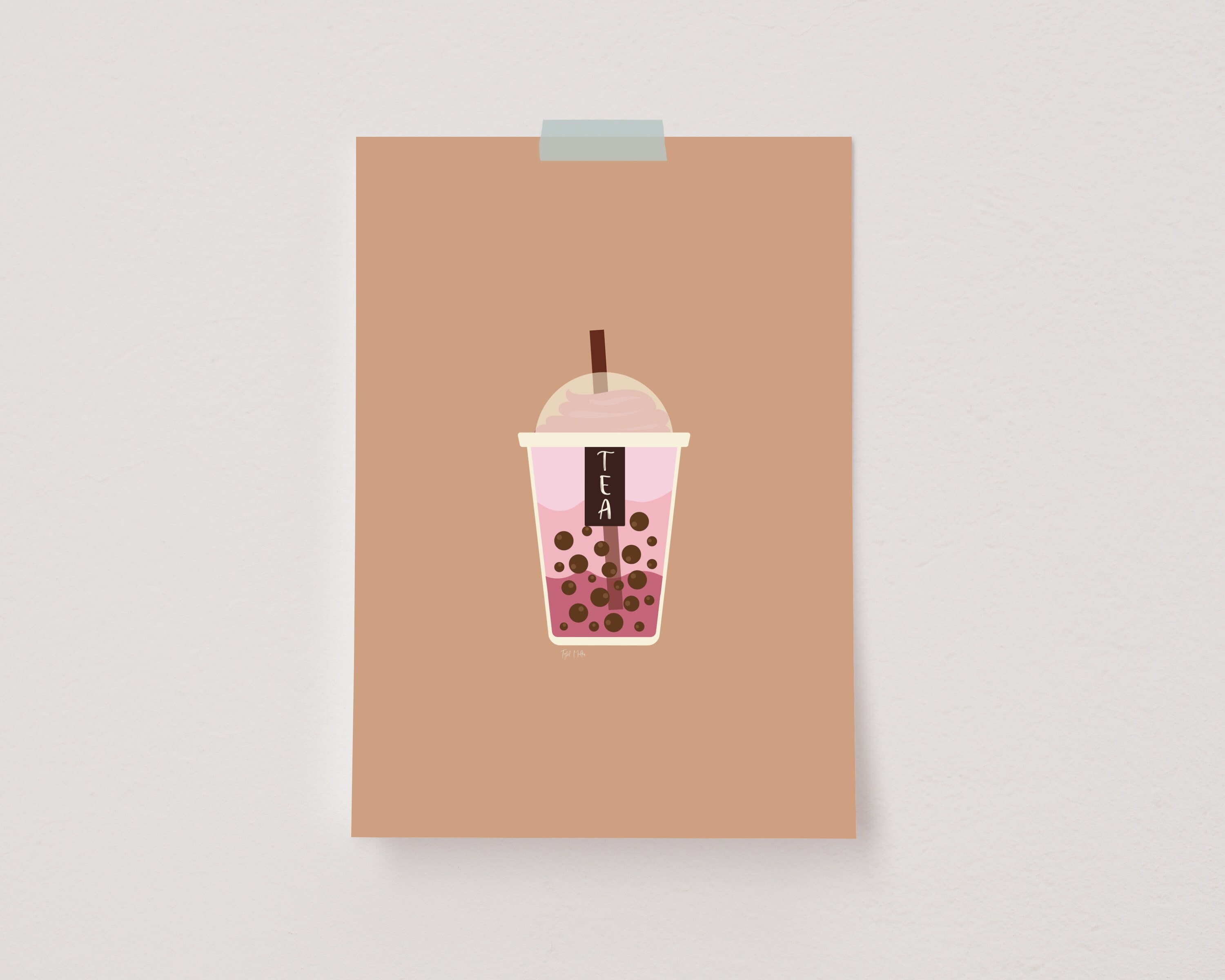 Boba Tea Wall Art, Bubble Tea Print, Tea Poster, Illustrated Art Print ...