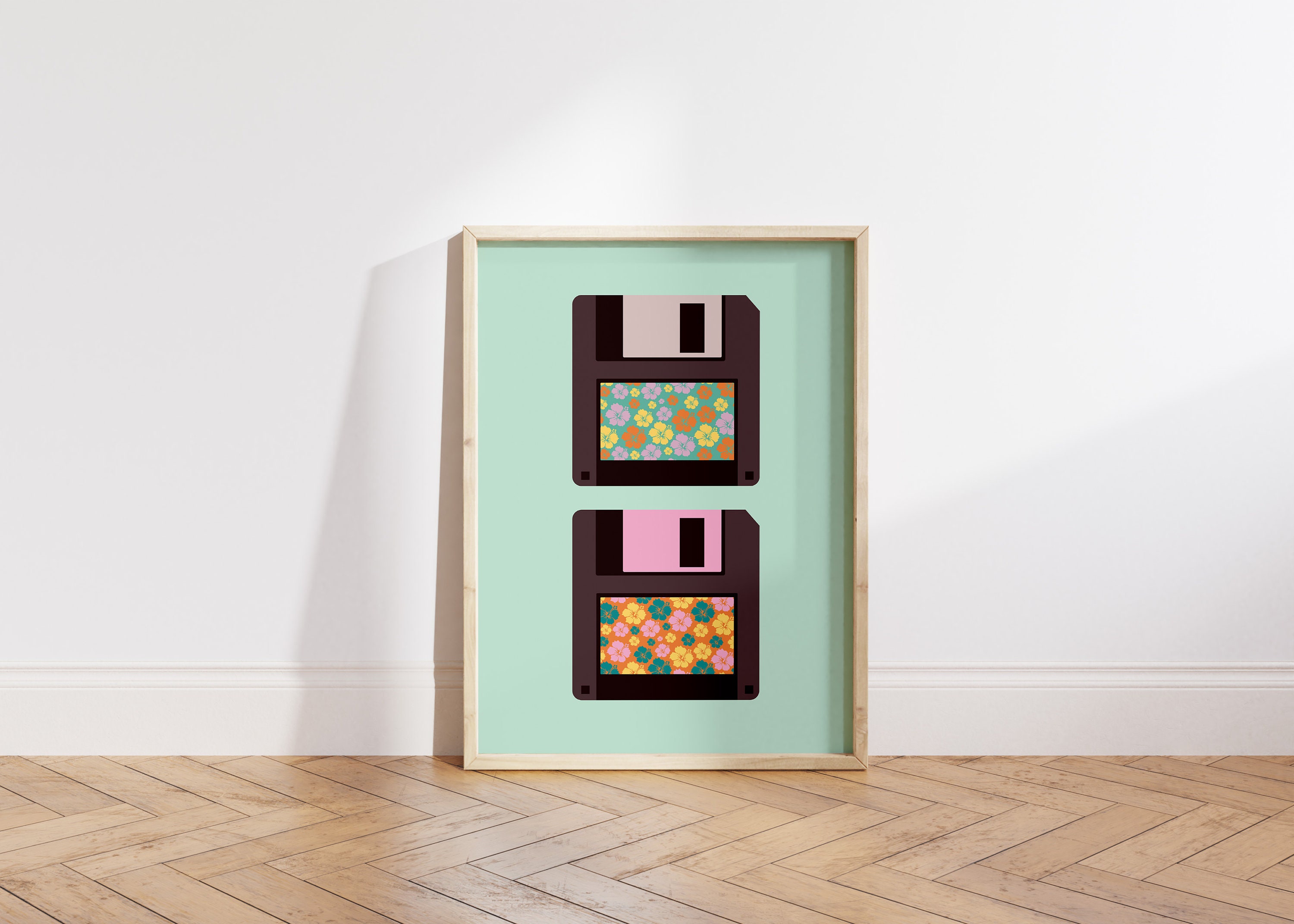 Floppy Disc Print, 90s Wall Art, Preppy Wall Art, Floppy Disc Gift, 90s ...