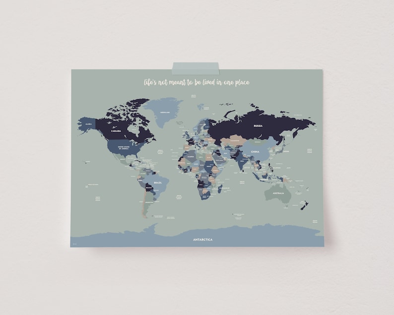World Map Poster, Accurate World Map, Large World Map Print, Detailed ...