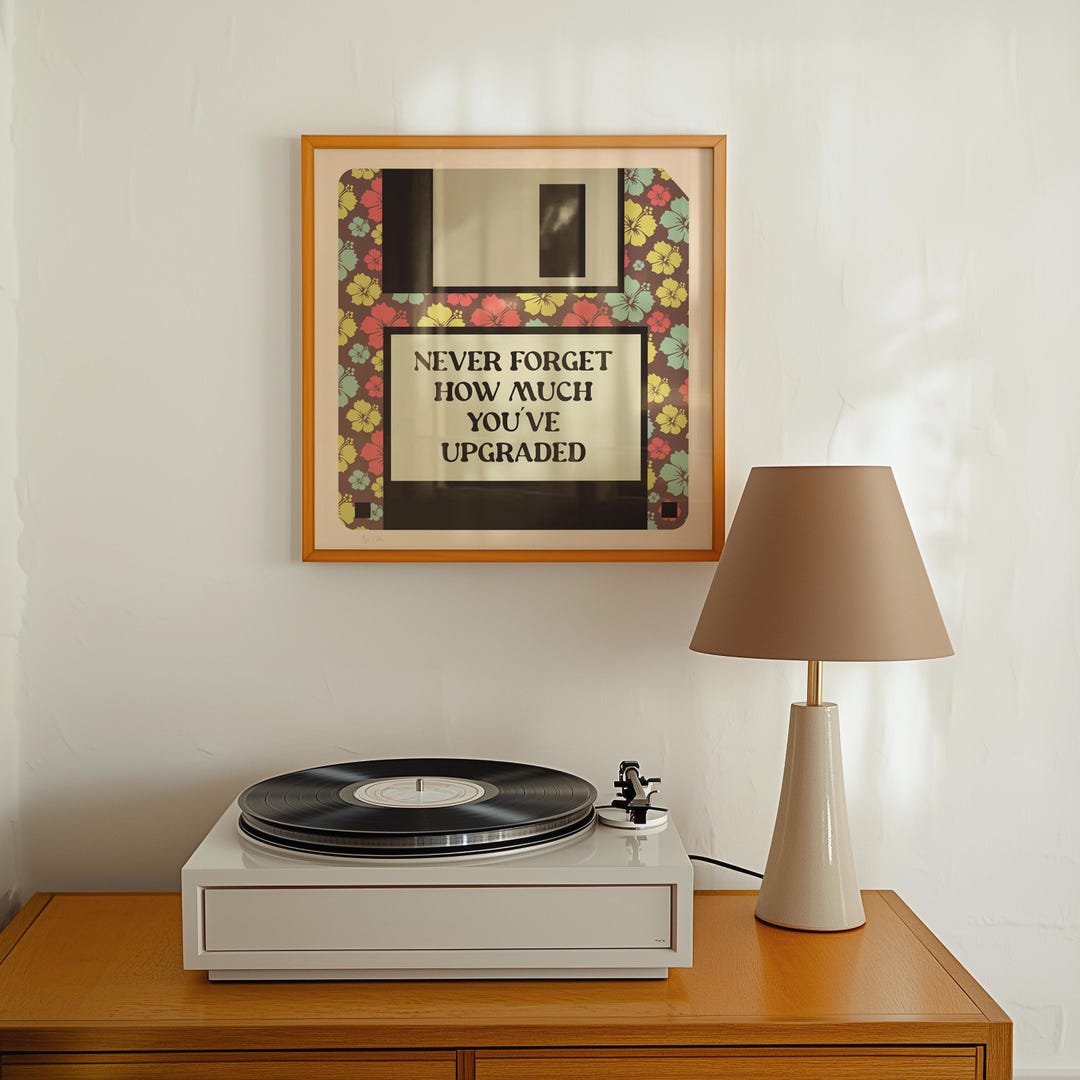 Retro Floppy Disk Poster, Motivational Quote Print, Unframed Vintage ...