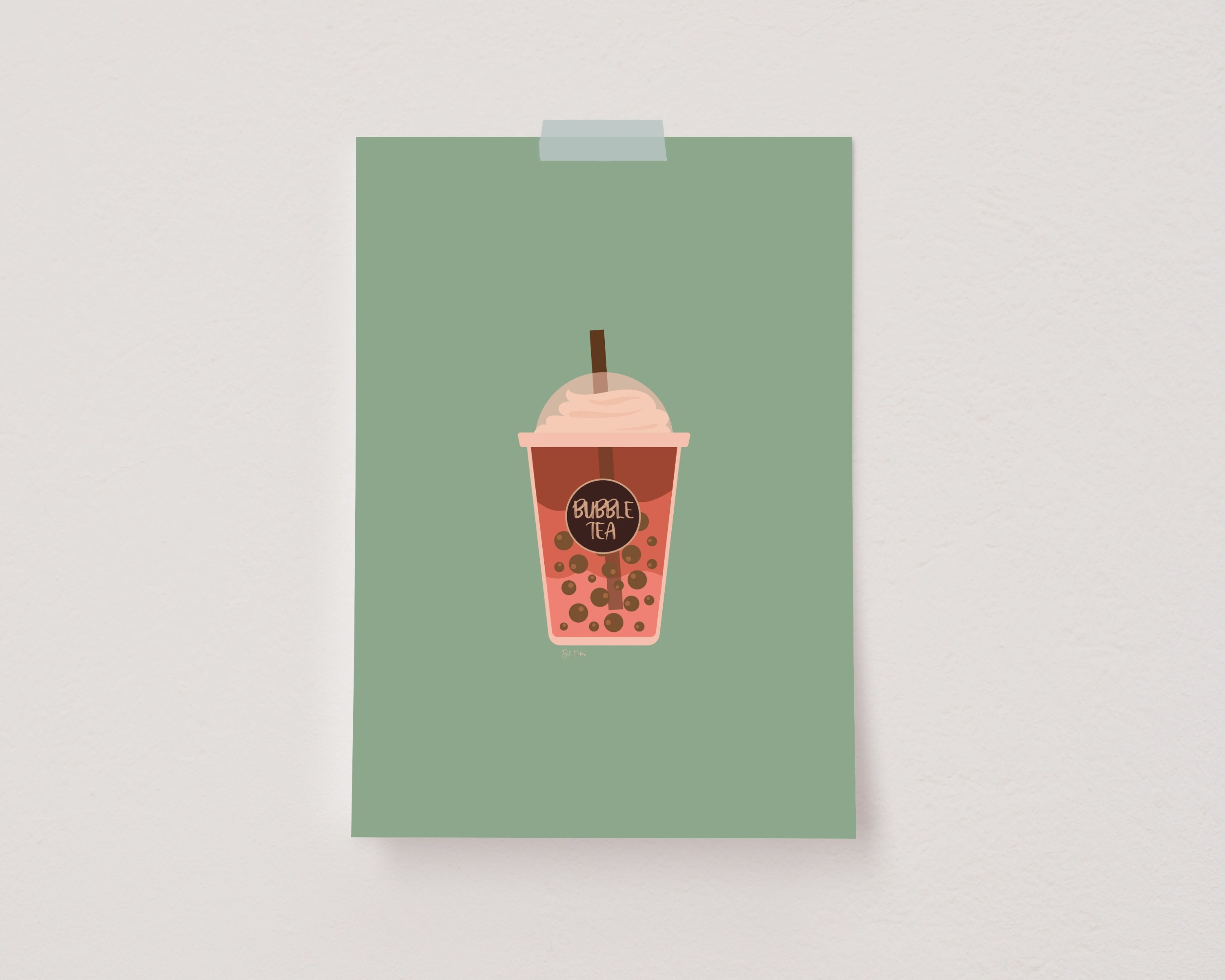 Boba Tea Print, Tea Wall Art, Bubble Tea Poster, Illustrated Art Print ...