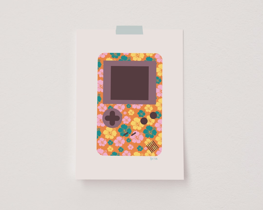 Game Boy Wall Art, 90s Poster, Illustrated Art Print, Preppy Wall Art ...