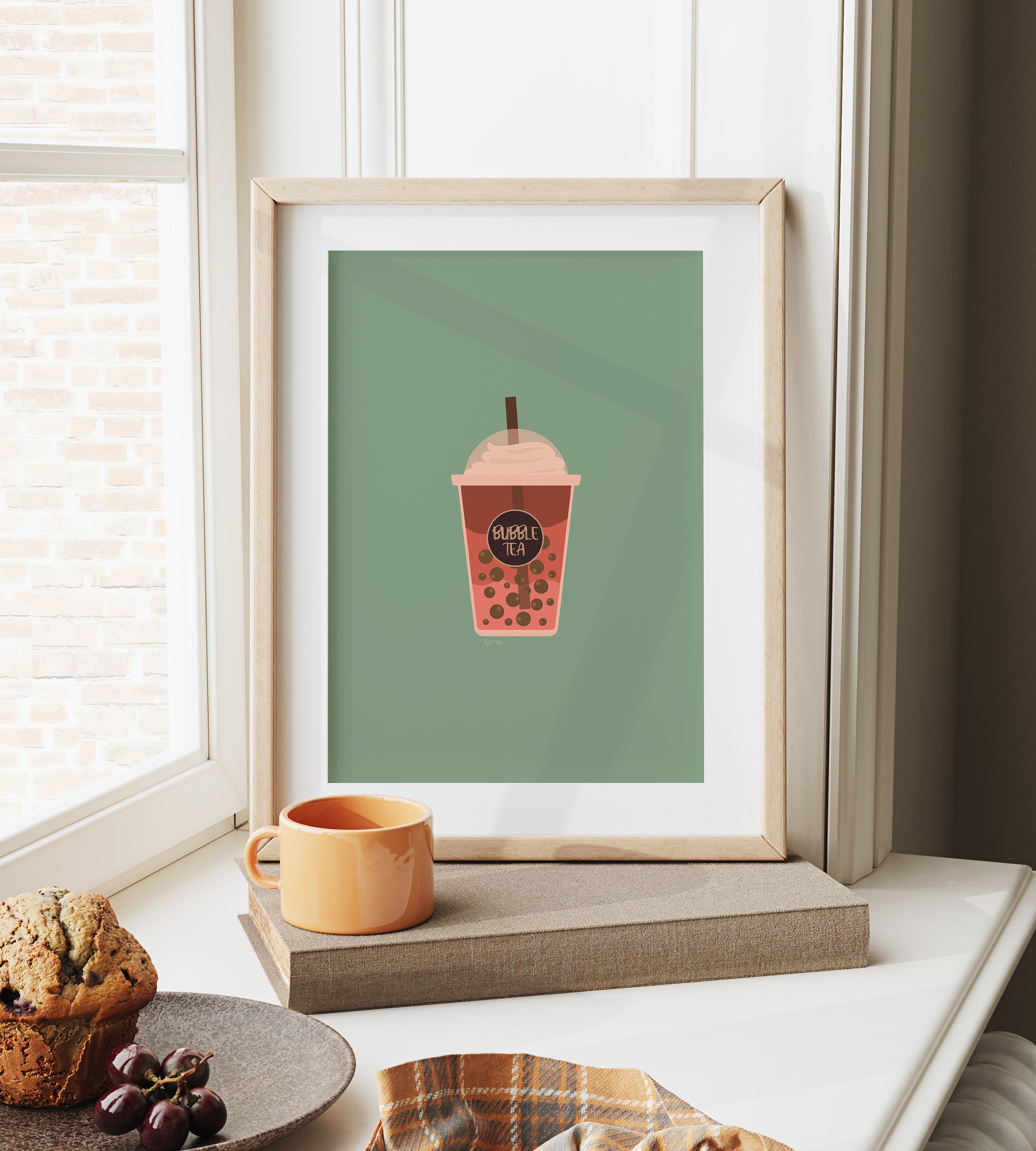 Boba Tea Print, Tea Wall Art, Bubble Tea Poster, Illustrated Art Print ...