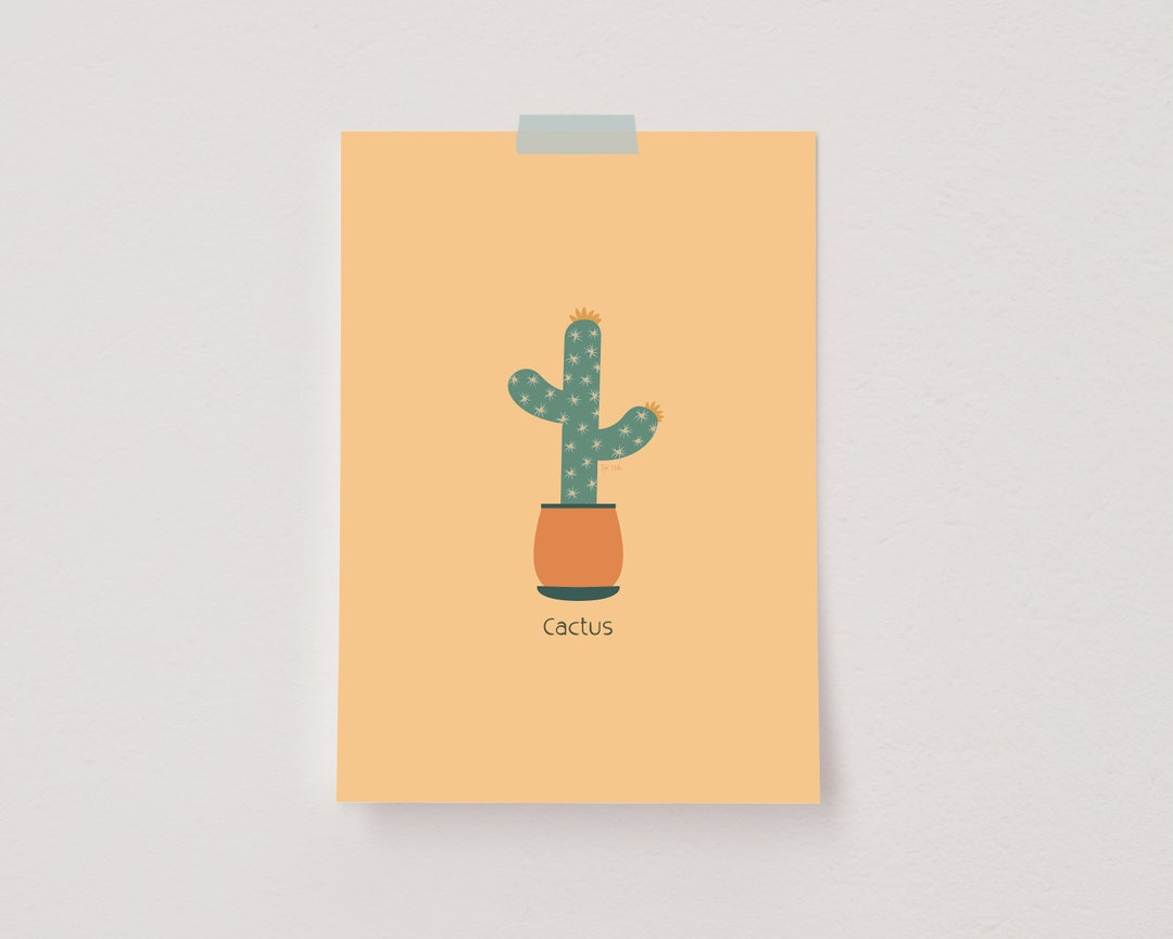 Cactus Plant Wall Art, Cactus Poster, Houseplant Print, Plant ...