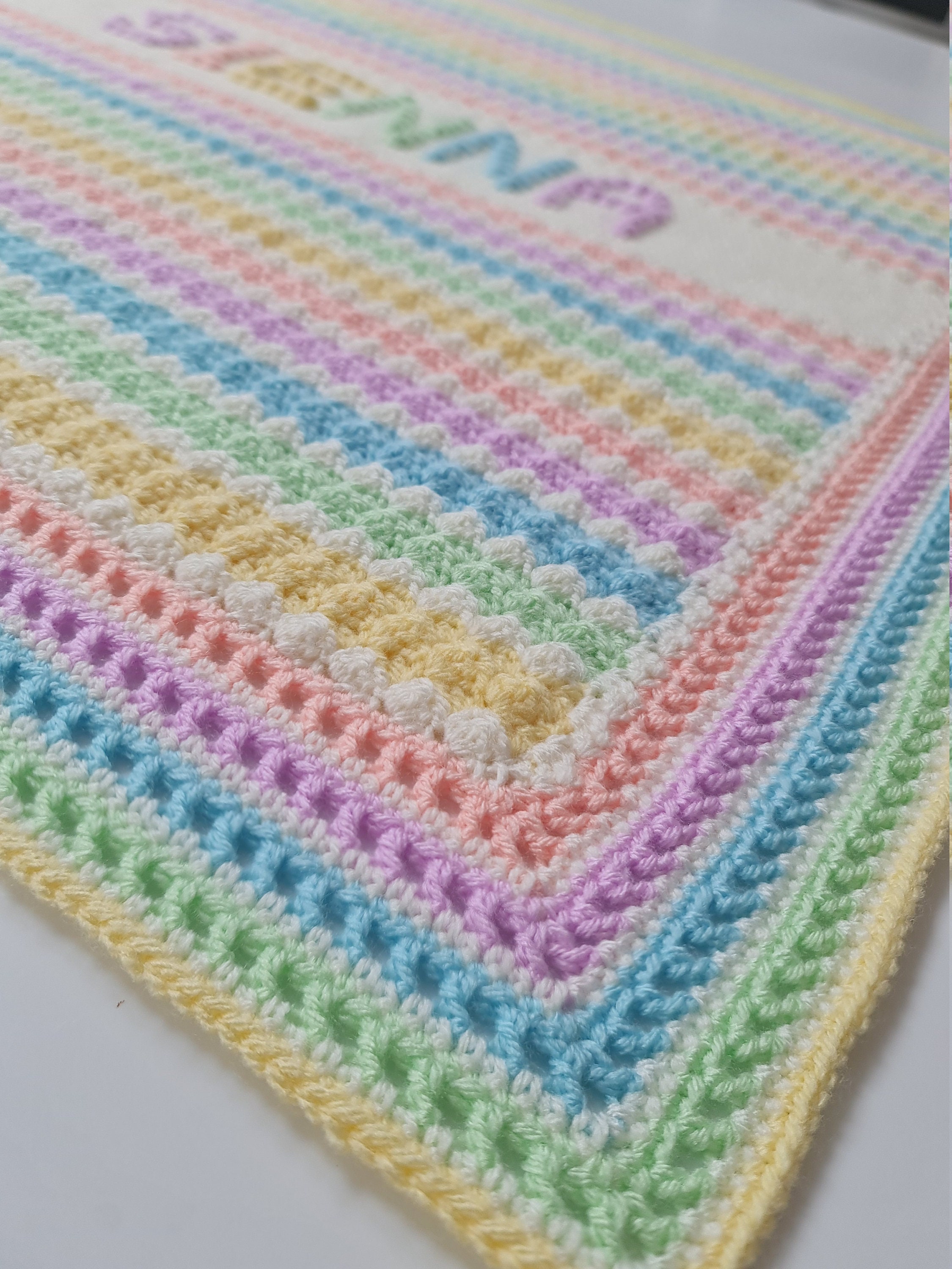 Crochet Pattern EASY Personalised Summer Baby Blanket Any - Etsy