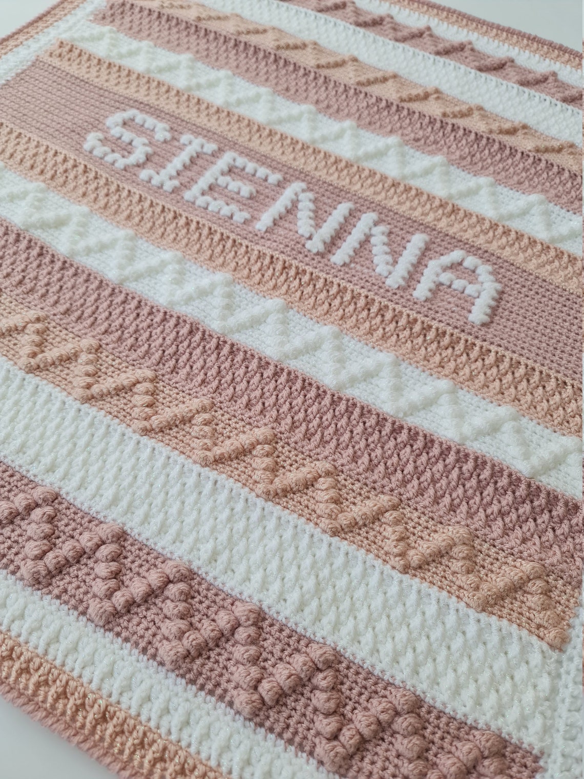 Crochet Pattern Personalised Baby Name Bobble Blanket | Etsy