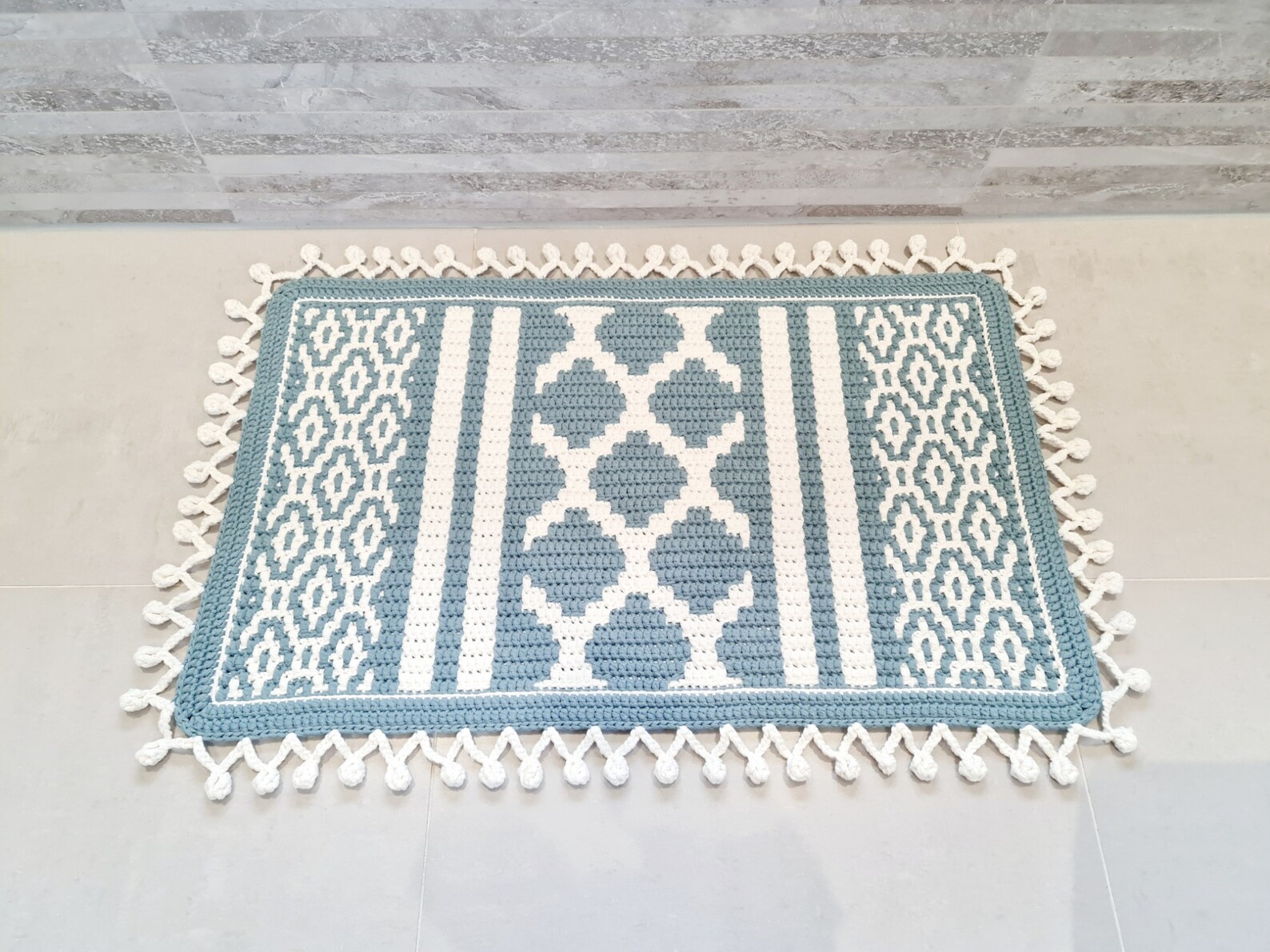 Crochet Pattern Geometric Mosaic Crochet Rug Home / Living - Etsy