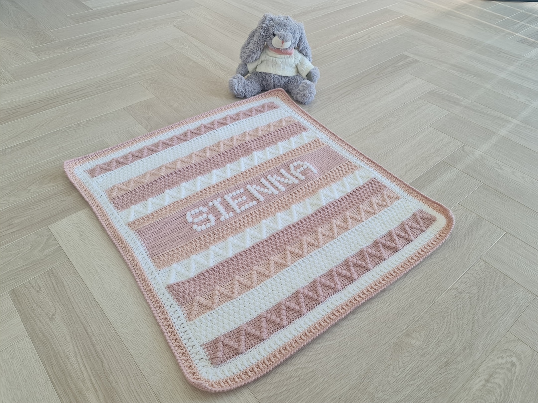 Crochet Pattern Personalised Baby Name Bobble Blanket - Customisable ...