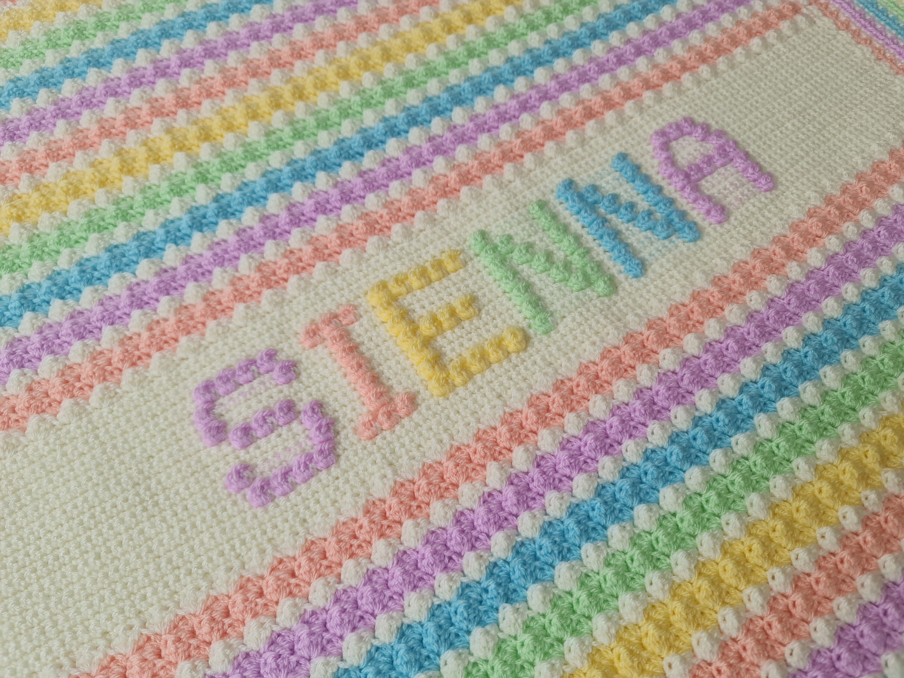 Crochet Pattern EASY Personalised Summer Baby Blanket Any - Etsy