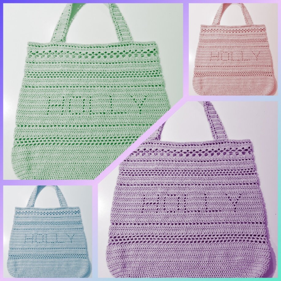 Personalised Filet Beach/market Bag Crochet Pattern - ANY NAME! - Etsy