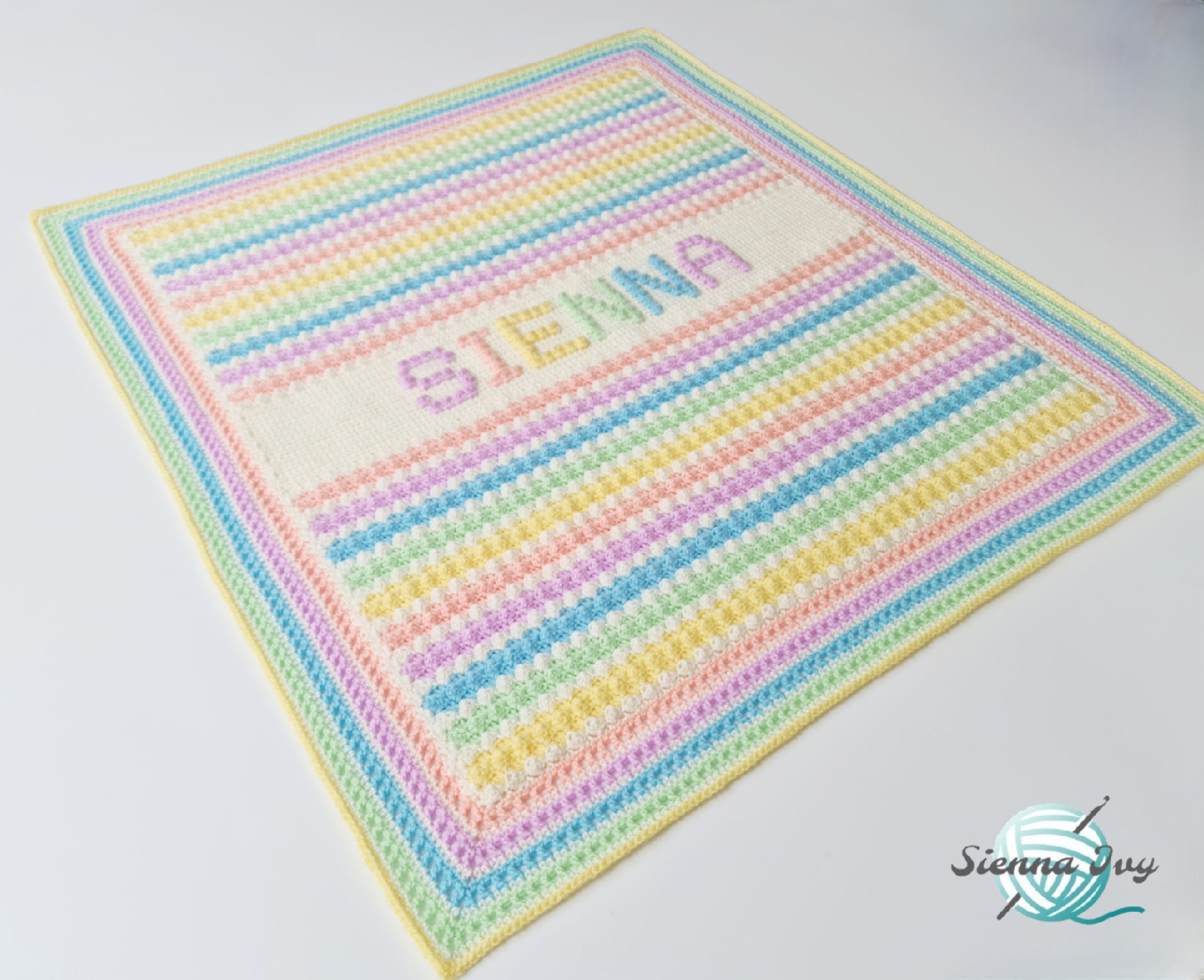 Crochet Pattern EASY Personalised Summer Baby Blanket Any - Etsy