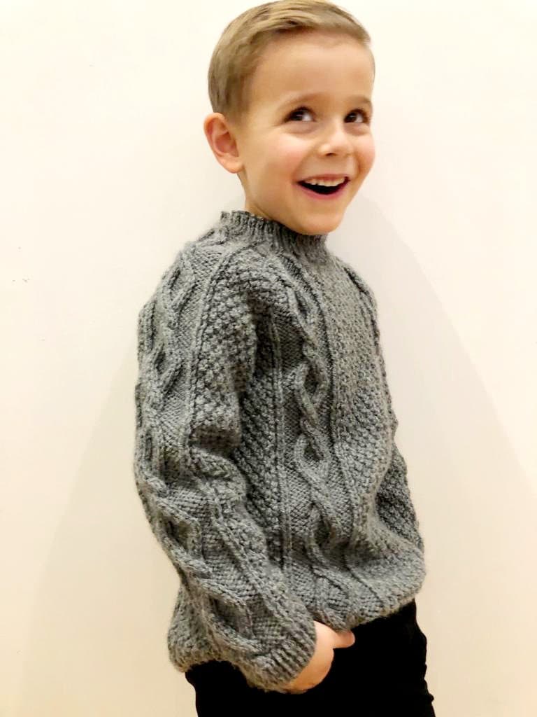 Knitting Pattern Boy's Cable & Moss Stitch Jumper / Sweater - Etsy