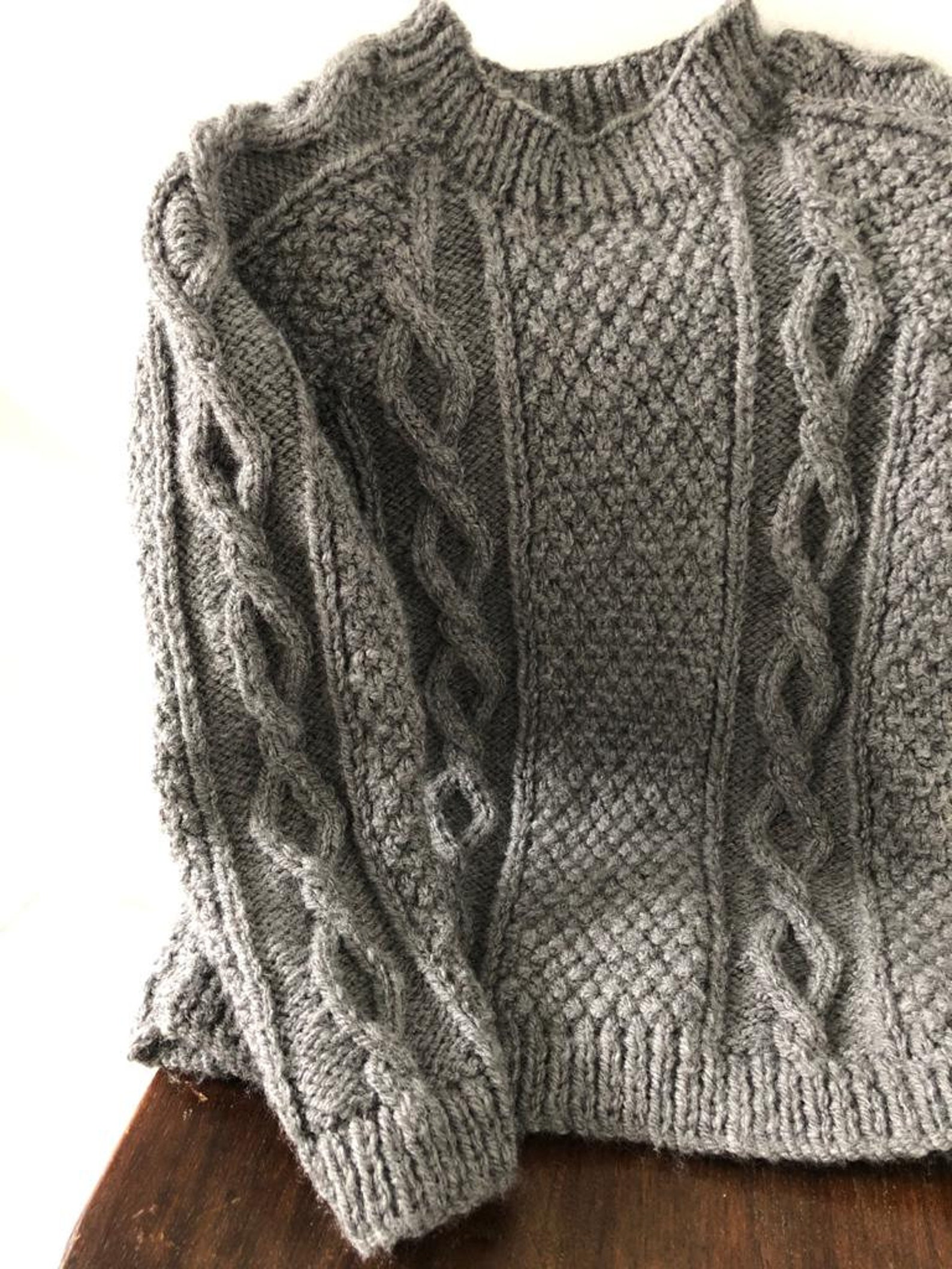 Knitting Pattern Boy's Cable & Moss Stitch Jumper / Sweater - Etsy