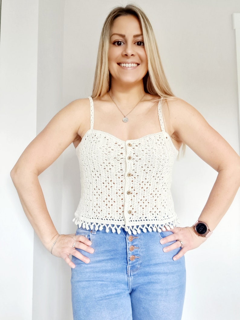 Crochet Pattern Diamond and Fringe Summer Top. Written and Charts - Etsy