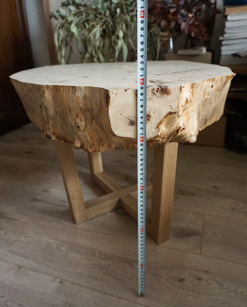 Natural Wood slab table Round Coffee Table Live Edge Rustic | Etsy