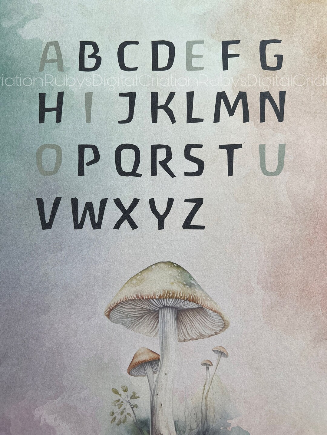 Waldorf Capital Letters Alphabet With Magical Mushroom - Etsy