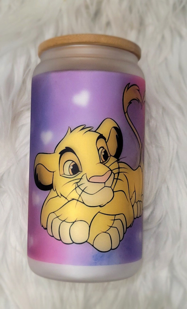 Simba and Nala Valentine Glass Can Coffee Glass Can - Etsy
