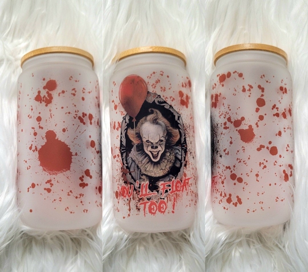 Pennywise Frosted Cup IT Horror Glass Can You'll Float Too Halloween 16 ...