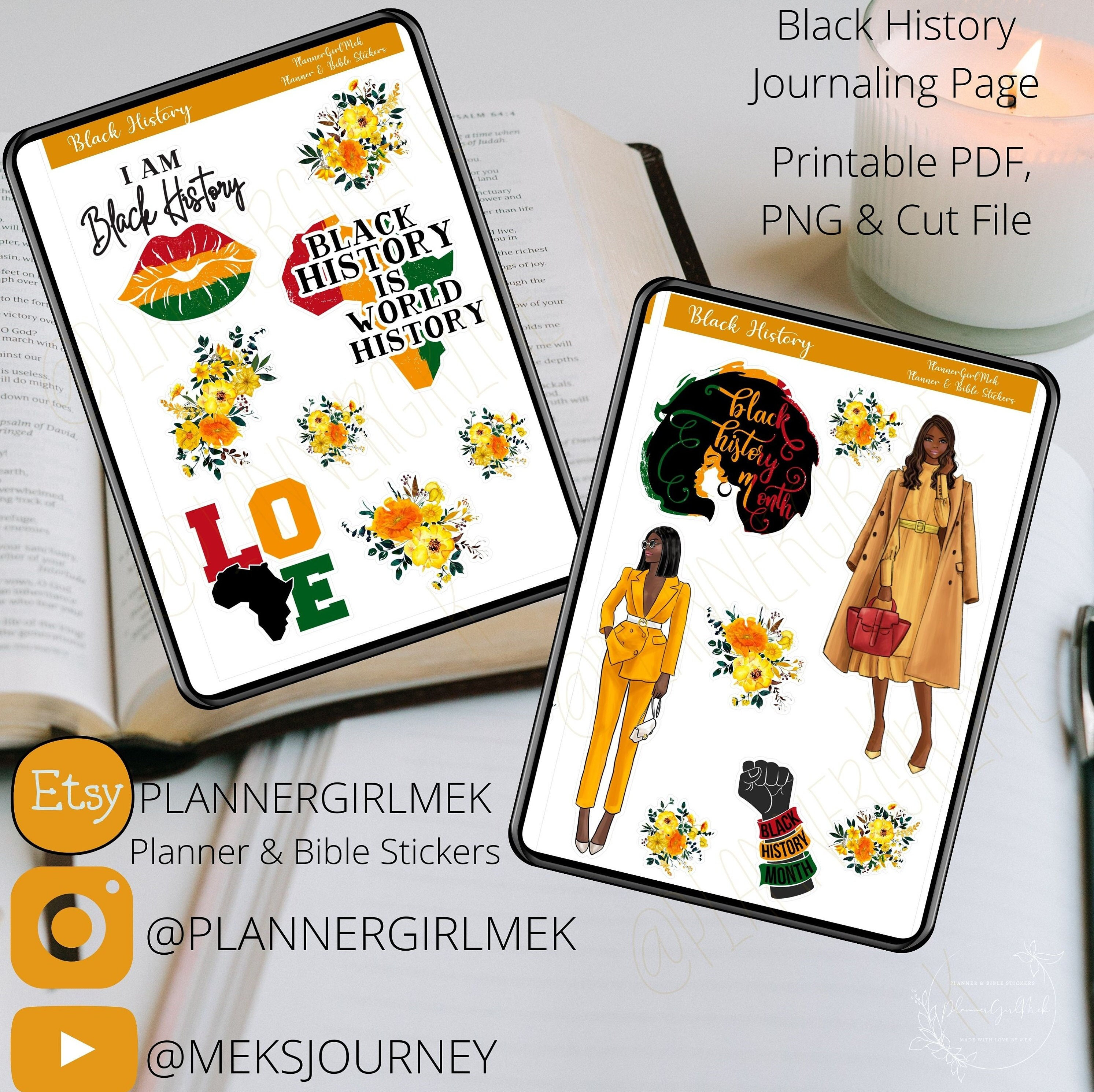 Dashboard spread kit Black History Journaling Page Buju Kit Black ...