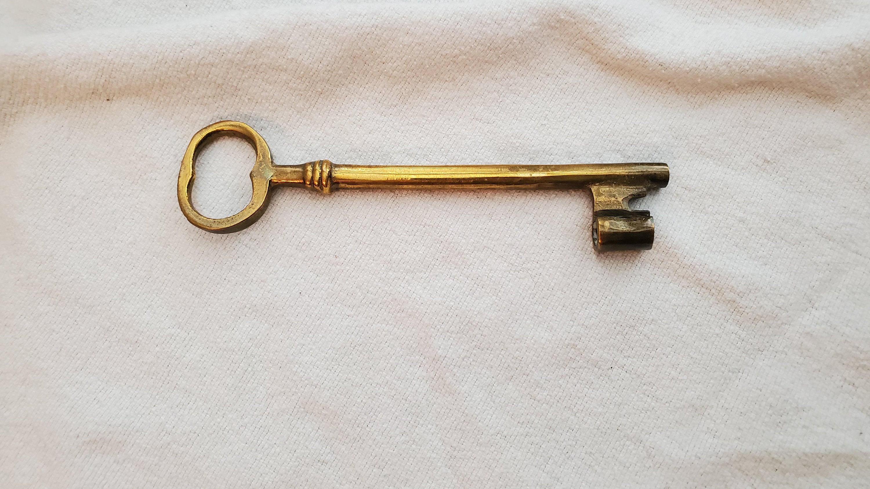 Vintage Brass Castle Key 6 inch Key Skeleton Key | Etsy
