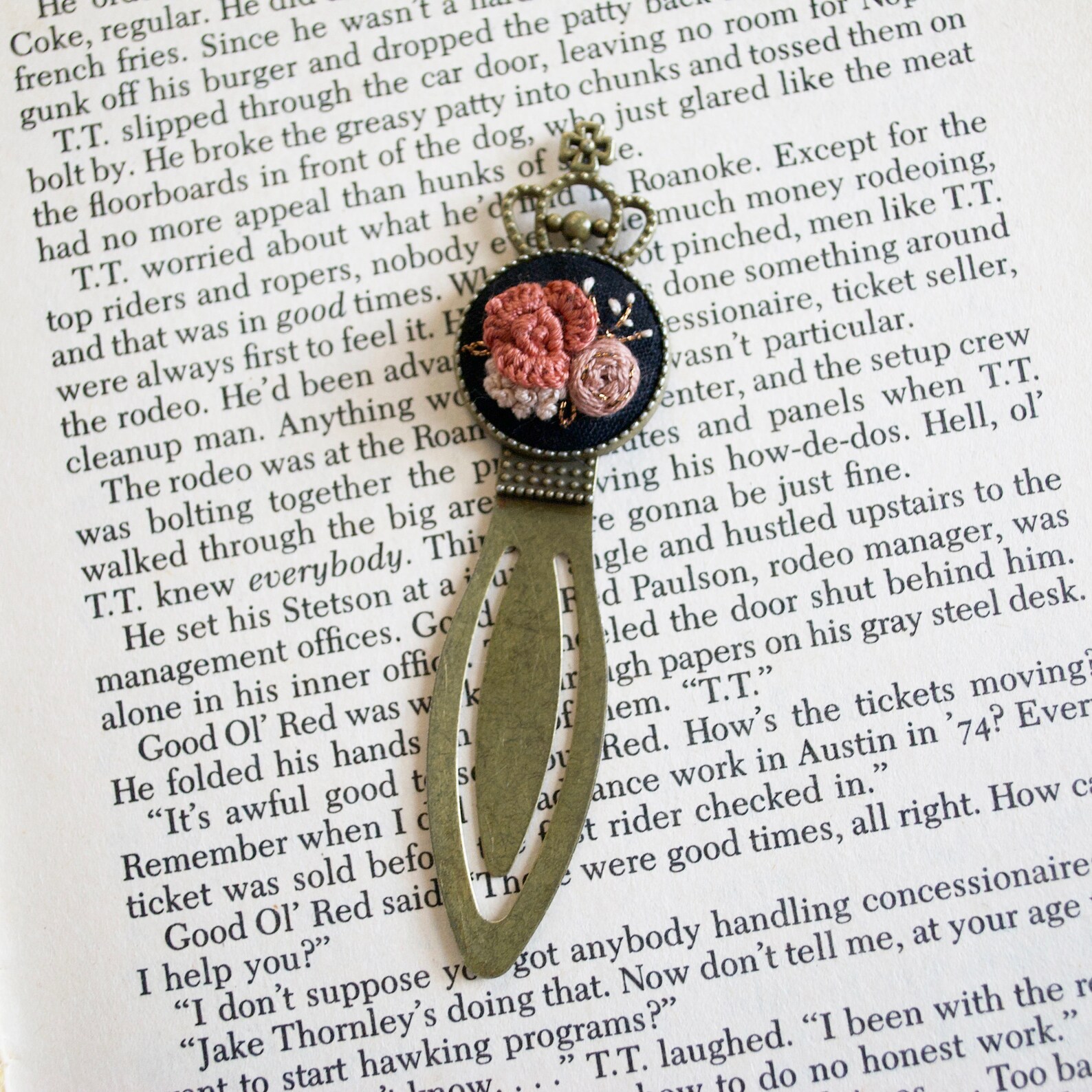 Embroidered Crown Bookmark With Coral Flowers, Bible Bookmark - Etsy
