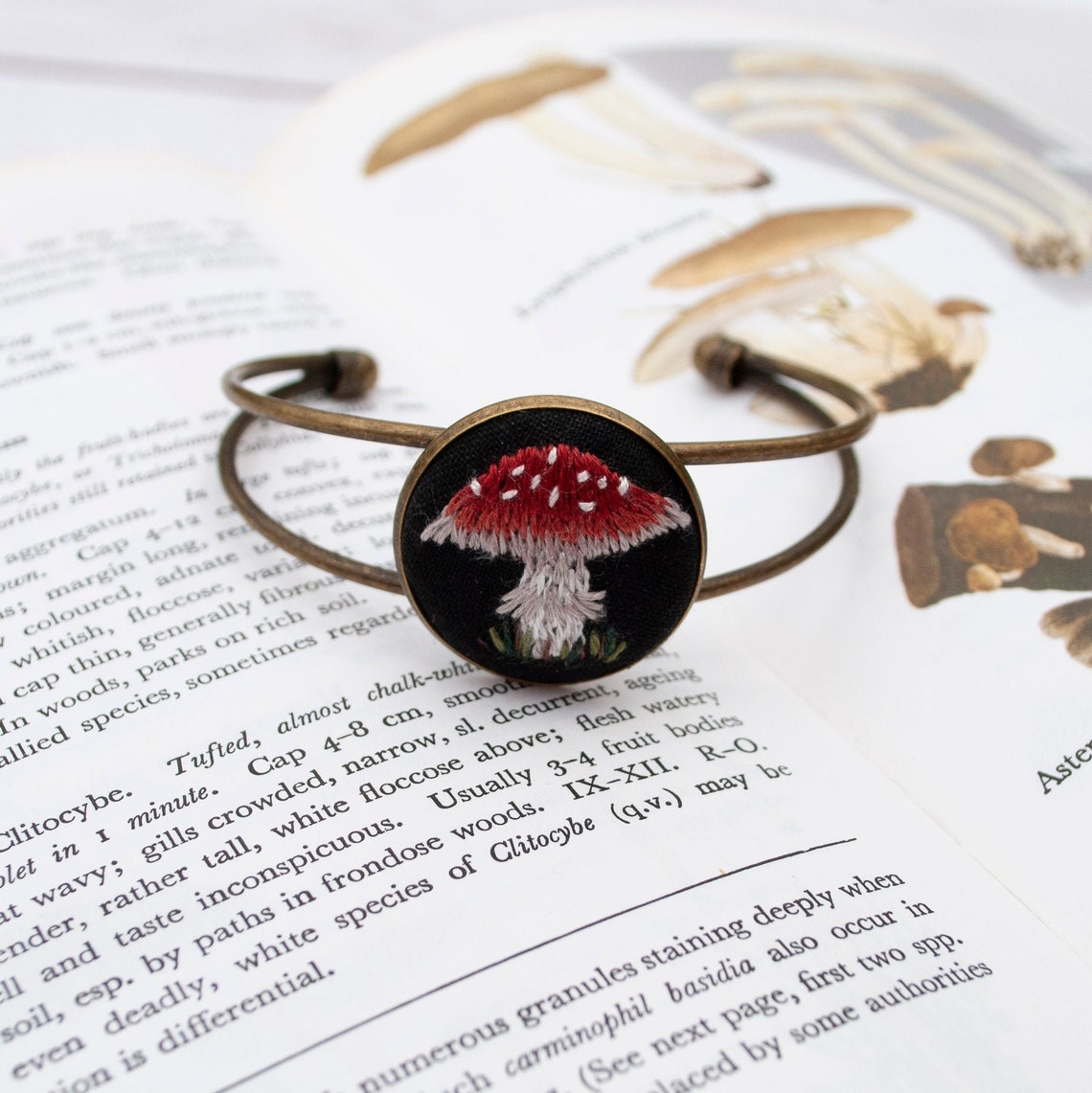 Embroidered Mushroom Bracelet Amanita Muscaria Bracelet Hand - Etsy
