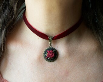 Embroidered Choker - Etsy
