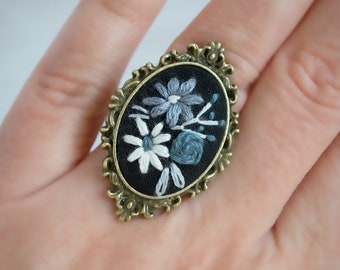Embroidered Ring - Etsy