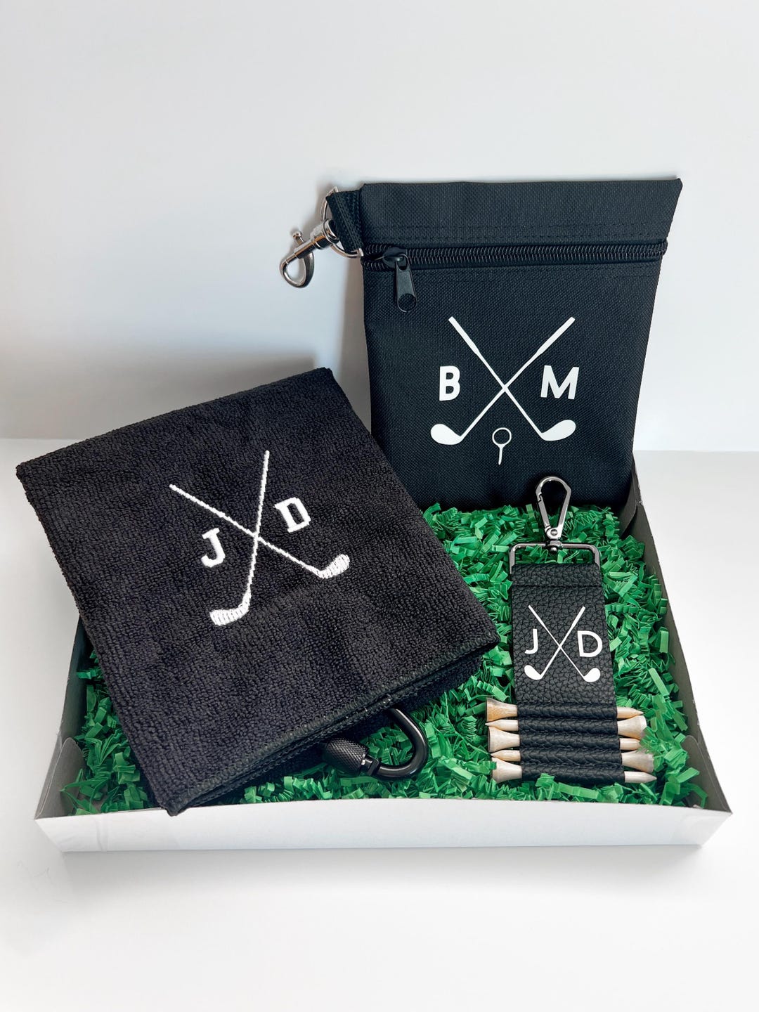 Personalized Golf Gift Set Golf Bag Tag Golf Towel Gift Box Golf ...